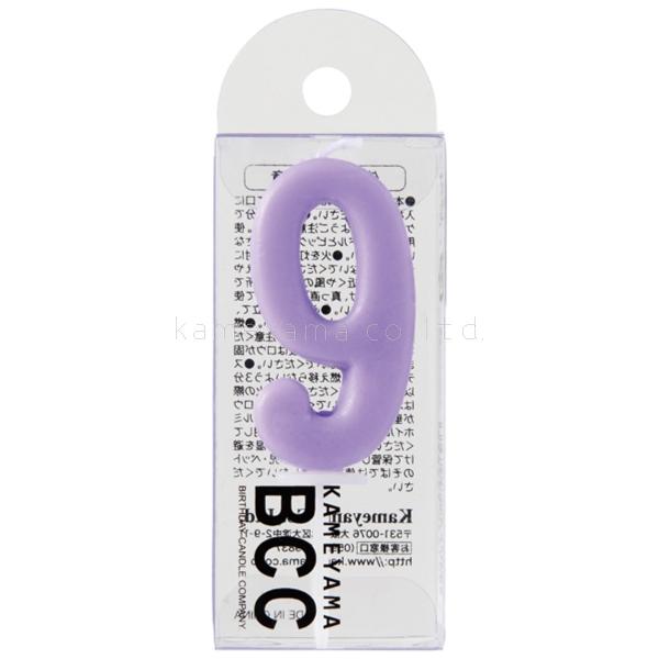 商品名:ナンバーキャンドルパステル9番色:パープル香り:無香商品サイズ:箱サイズ：Ｗ３３×Ｌ１５×Ｈ９４ｍｍ重量:8 (g)材質:パラフィン（一般的なロウソク原料）・合成樹脂ケーキやお料理に挿してパーティーを盛り上げるピック付キャンドルです...