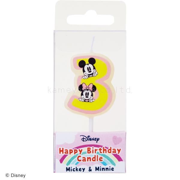 【発売日：2019年09月19日】ディズニー キャラクター ナンバーキャンドル　「　ミッキー＆ミニー　3　」 １個　(カメヤマキャンドル)小さなお子様向けに、やわらかい色合いのピックキャンドルが新登場！バースデーにかかせないモチーフ。※「ミ...