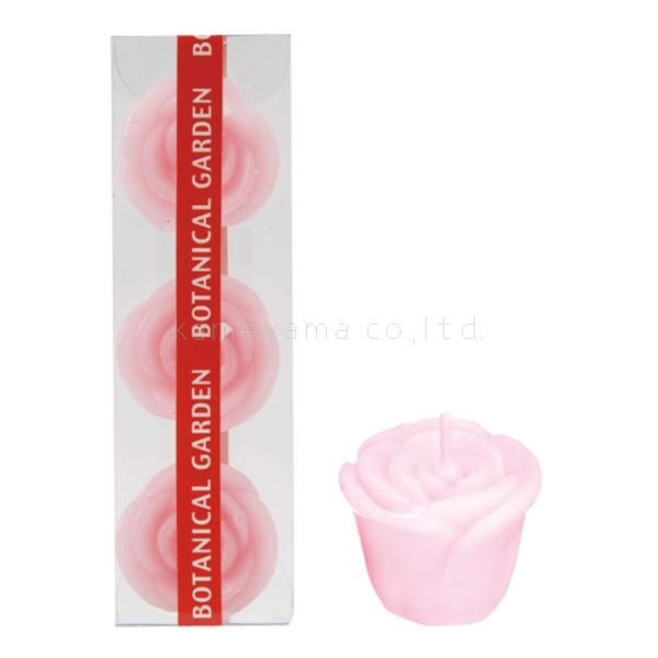 パーティを盛り上げるキャンドルアイテム！可愛いバラの形のキャンドル！商品名：ローズ３個入香り：無香商品サイズ：本体サイズ：φ２８×Ｈ２８ｍｍ　箱サイズ：Φ３１×Ｈ９０ｍｍ重量（ｇ）：22 (g)材質：パラフィン（一般的なロウソク原料）ローソ...