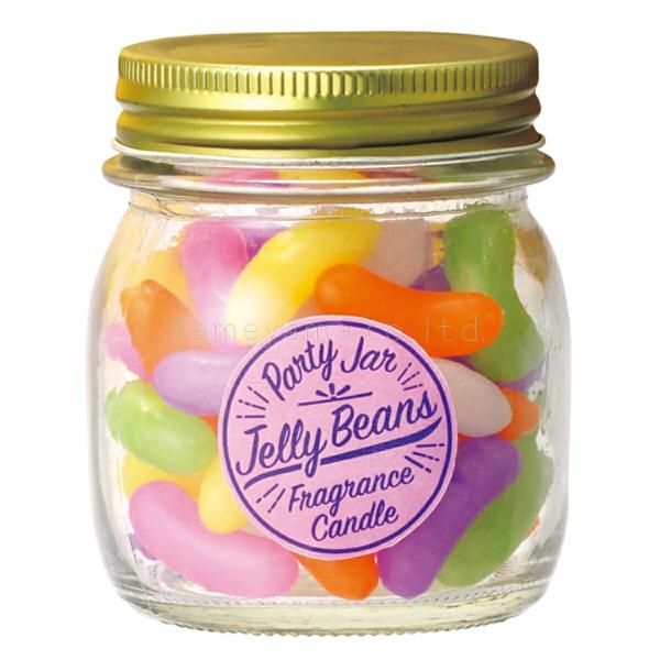 見た目も香りも本物と間違えてしまいそうなジェリービーンズをモチーフにしたキャンドル！人気のガラスジャーに入った本物そっくりの見た目とかわいさが楽しい！Let's enjoy Party レッツエンジョイパーティー キャンドルに火を灯して、友...