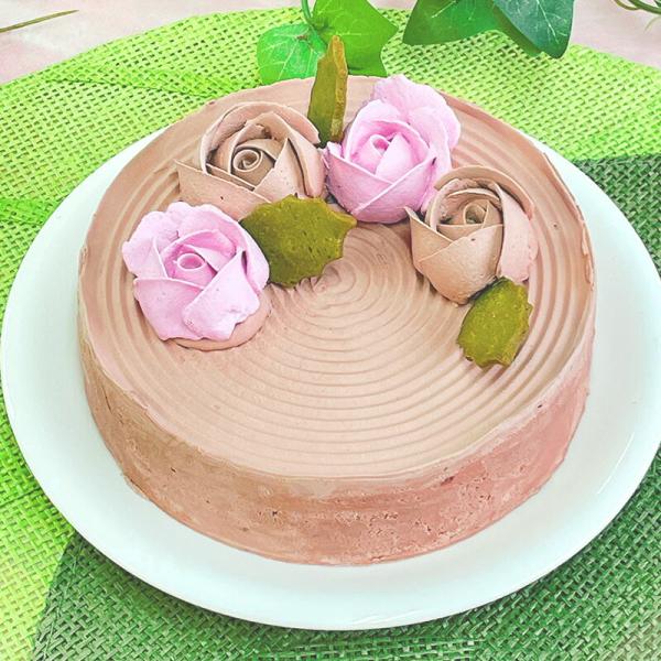 チョコスポンジにラズベリーの酸味とココアクリームで重ねましたとても軽い口当たり、卵 不使用、乳 不使用、小麦粉不使用のしっとりした美味しいアレルギー対応ケーキサイズ:5号(15cm)　付属品：ミニキャンドル、メッセージカード(白紙)のみの対...
