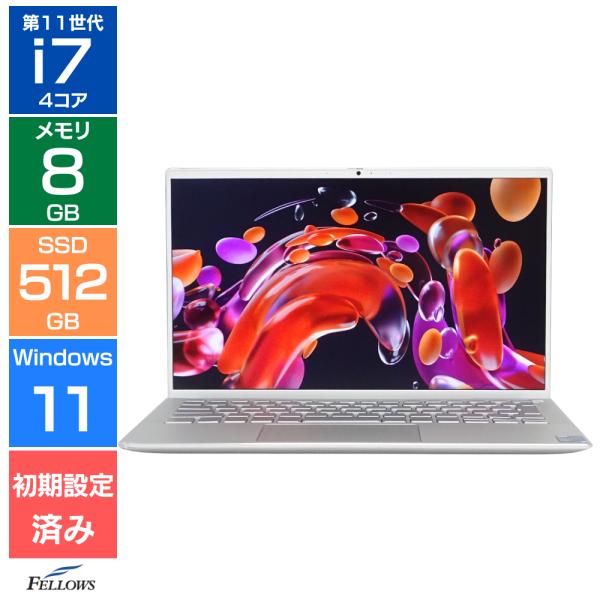 【主な仕様】DELL Inspiron 13 7000●OS　Windows11 Pro ●CPU　第11世代 Core i7-1165G7 2.8GHz 4コア●メモリ　8GB●ストレージ　512GB SSD（PCIe NVMe M.2）...