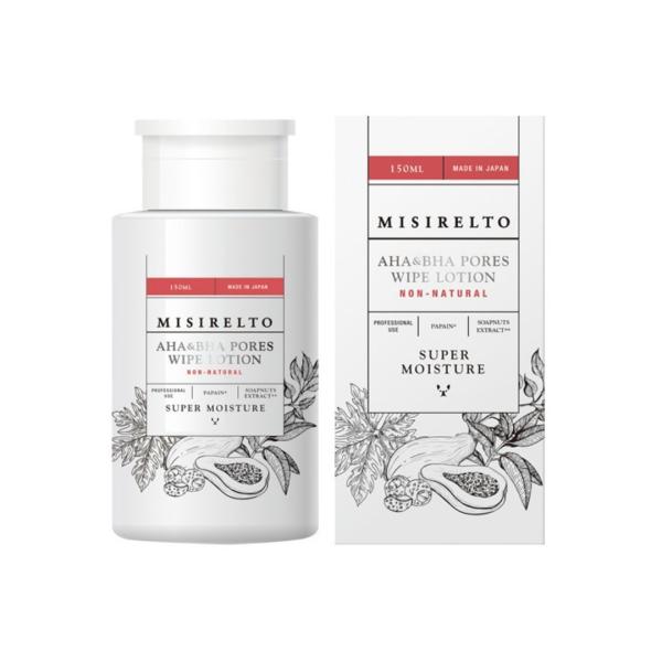 MISIRELTO AHA&amp;BHAポアーズワイプローション　150mlやさしい使用感で、肌をこすらずに使える角質ケア。【ご使用方法】1.コットンにたっぷり含ませて、鼻や小鼻などの皮脂やざらつきが気になる部分をやさしく拭き取ります。2...