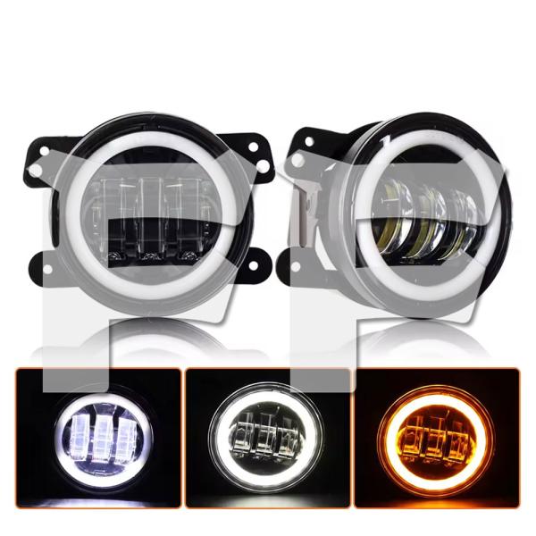 LEDフォグランプ高出力クリーンチップLEDライトヘッドライト駆動オフロードランプ オフロードランプを駆動するパワー・フル・ヘッドライト、寿命は30000時間に達する。LEDフォグランプは簡単に設置できます。アダプタを自動的に最初に接続する...