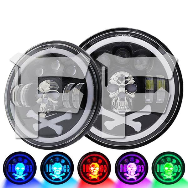 固い材質：ジープラングラー ヘッドライトのボディーには耐震性が優れ、高強度なアルミ合金を採用。IP68防水、50000時間までの長寿命、優れた放熱性、低消費電力、高効率、省エネーと環境保護、防塵、爆発防止。  取り付け簡単：簡単にインストー...