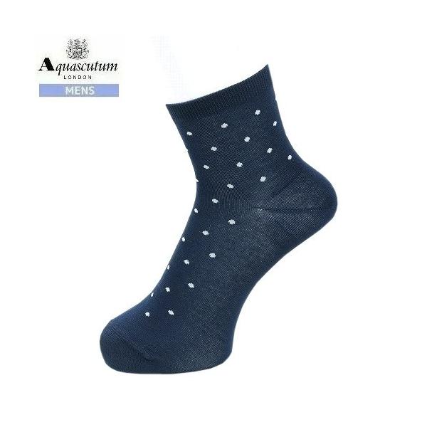商品名：日本製 ドット ショートソックス(靴下)ブランド：Aquascutum生産国：日本サイズ：表記サイズー24-26cm素材：綿　ナイロン　ポリウレタンカラー：ネイビー系【モニタの環境によって色が異なる場合があります】  コンディション...