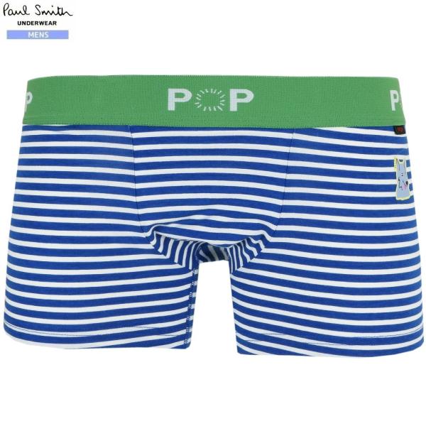 商品名：POP "ボーダー＆ドッグ" ローライズ ボクサーパンツ LOWRISE BOXERブランド：Paul Smith生産国：中国サイズ：表記サイズーMウエスト76〜84cm表記サイズーLウエスト84〜94cm素材：身生地：綿95%　ポ...