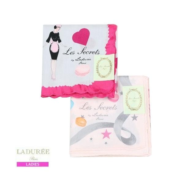 商品名：日本製 プリント コットン 大判ハンカチ ２枚セットブランド：Les Secrets LADUREE生産国：日本サイズ：実寸ー縦50cm×横50cm※多少の誤差はご了承下さい。素材：綿100%カラー：ピンク系【モニタの環境によって色...