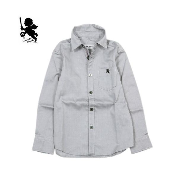 商品名：ロイヤルオックスシャツ(長袖)ブランド：COMME CA ANGEL生産国：中国サイズ：表記サイズー100A(身長100cm 胸囲52cm 胴囲50cm)実寸ー着丈41.5cm　脇下幅31cm　肩幅26.5cm　袖丈33cm表記サイ...