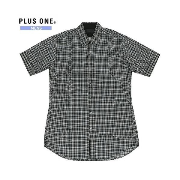商品名：タータンチェック カジュアルシャツ(半袖)ブランド：PLUS ONE生産国：中国サイズ：表記サイズーS実寸ー着丈73cm　脇下幅48.5cm　肩幅42cm※多少の誤差はご了承下さい。素材：本体：コットン100%別布：コットン100%...