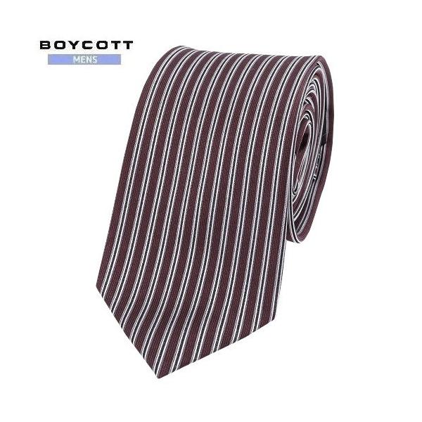 商品名：ストライプ刺繍 シルクネクタイブランド：BOYCOTT生産国：中国サイズ：実寸ー大剣先7.3cm※多少の誤差はご了承下さい。素材：絹100%カラー：ワインレッド系【モニタの環境によって色が異なる場合があります】コンディション：新品未...