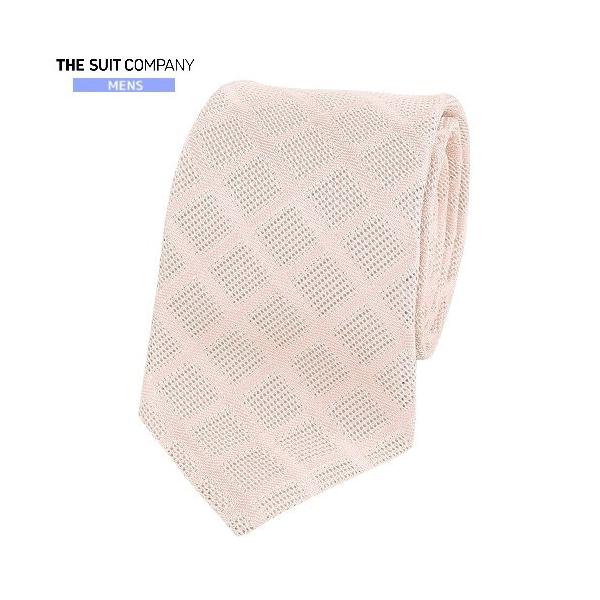 商品名：フレスコ織 シャドーチェック シルクネクタイブランド：THE SUIT COMPANY生産国：中国サイズ：実寸ー大剣先7.8cm※多少の誤差はご了承下さい。素材：シルク100%カラー：ピンク系【モニタの環境によって色が異なる場合があ...