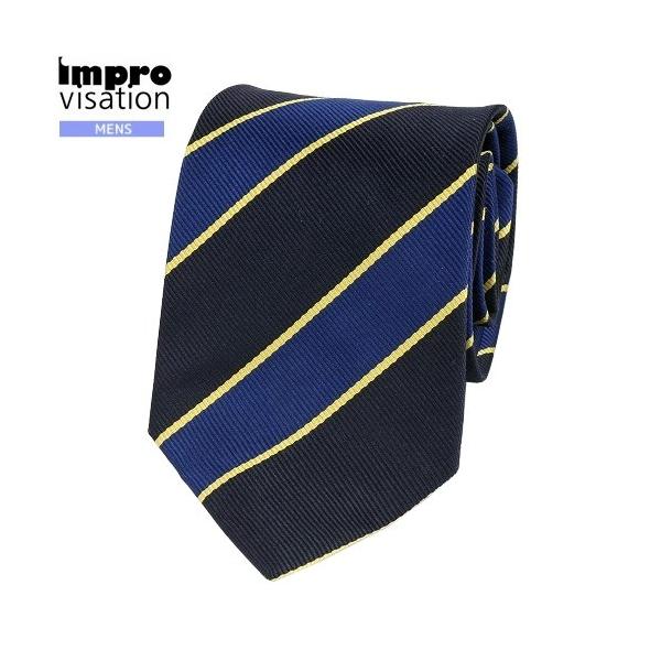 商品名：日本製 レジメンタル シルク ネクタイブランド：improvisation生産国：日本サイズ：実寸ー大剣先7.8cm※多少の誤差はご了承下さい。素材：シルク100%カラー：ブラック×ネイビー系【モニタの環境によって色が異なる場合があ...