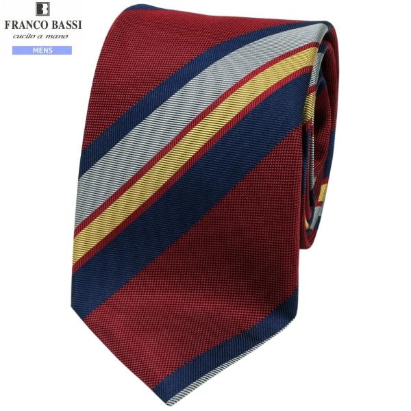商品名：イタリア製 GOLDEN 80s レジメンタル シルク ネクタイブランド：FRANCO BASSI生産国：イタリアサイズ：実寸ー大剣先8cm※多少の誤差はご了承下さい。素材：シルク100%カラー：レッド系【モニタの環境によって色が異...