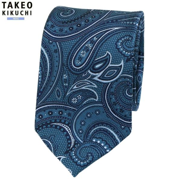 商品名：日本製 ハンドメイド 菱紋ペイズリー シルク ネクタイブランド：TAKEO KIKUCHI生産国：日本サイズ：実寸ー大剣先7.8cm※多少の誤差はご了承下さい。素材：シルク100%カラー：ブルーグリーン系【モニタの環境によって色が異...