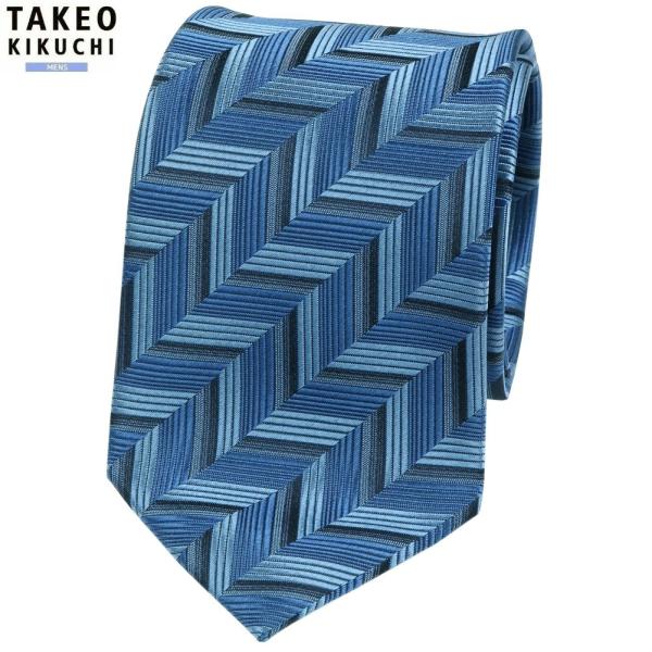 商品名：日本製 ハンドメイド 矢絣紋シャドーストライプ シルク ネクタイブランド：TAKEO KIKUCHI生産国：日本サイズ：実寸ー大剣先7.8cm※多少の誤差はご了承下さい。素材：シルク100%カラー：ブルー系【モニタの環境によって色が...