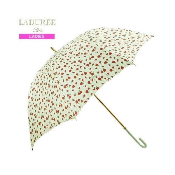 商品名：「グラスファイバー骨」ストライプ×ローズプリント 婦人 長傘(雨傘)ブランド：Les Secrets LADUREE生産国：中国サイズ：親骨の長さー60cm重量ー約320g※多少の誤差はご了承下さい。素材：ポリエステル100%カラー...