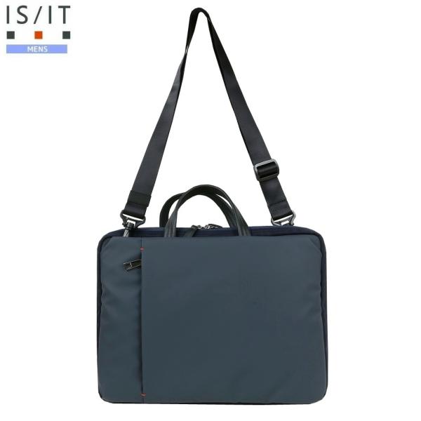 商品名：ノーデスク 2WAY ブリーフケース 15インチ対応 B4ブランド：IS/IT生産国：中国サイズ：実寸ー高さ29cm×幅40cm×マチ7cm重量ー約980g※多少の誤差はご了承下さい。素材：ポリウレタン×ナイロン×牛革カラー：ネイビ...