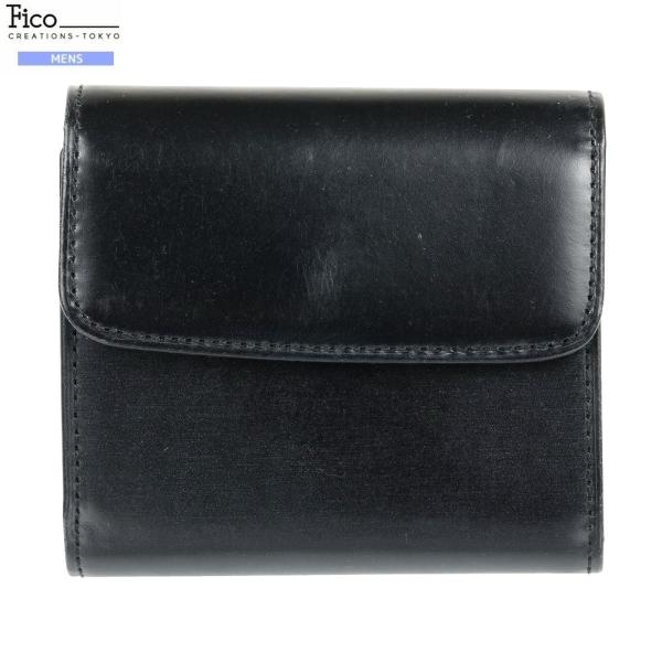商品名：本革 ドゥーロ ブライドルレザー 三つ折り財布ブランド：fico生産国：中国サイズ：実寸ー高さ9.5cm×幅10cm×マチ2.5cm重量ー約85g※多少の誤差はご了承下さい。素材：牛革カラー：ブラック×ネイビー系【モニタの環境によっ...