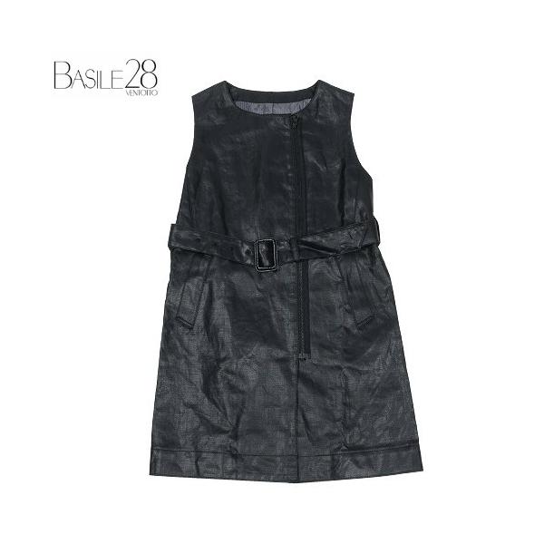 商品名：「麻世妙 -majotae-」コーティング ワンピースブランド：BASILE 28生産国：中国サイズ：表記サイズー130A実寸ー着丈67cm　脇下幅36.5cm　肩幅30cm　袖丈45cm　ウエスト71cm　裾幅43cm※多少の誤差...