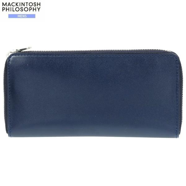 商品名：本革 レザー ラウンドファスナー 長財布ブランド：MACKINTOSH PHILOSOPHY生産国：中国サイズ：実寸ー高さ9.5cm×幅19cm×マチ2cm重量ー約170g※多少の誤差はご了承下さい。素材：牛革カラー：ネイビー系【モ...