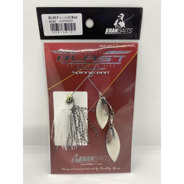【特価】KHAN BAITS カンベイツ スピナーベイト 3/8oz ダブルウィロー シルバーミノー 韓国 ブラッドリー・ヤン