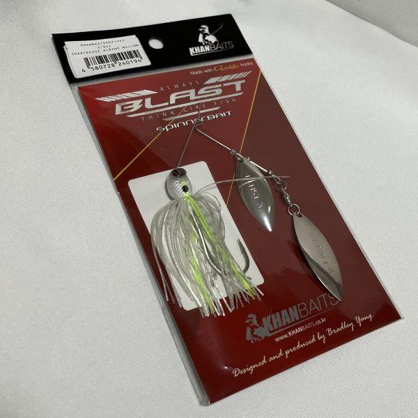 【特価】KHAN BAITS カンベイツ スピナーベイト 3/8oz ダブルウィロー チャートリュースアルビノ【SALE】韓国 ブラッドリー・ヤン