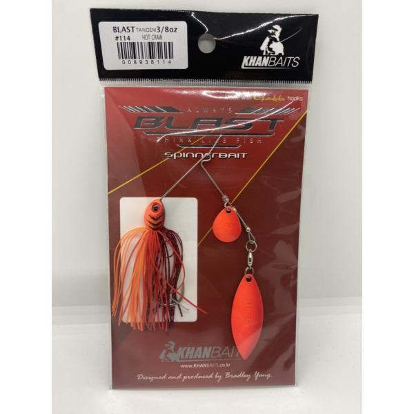 【特価】KHAN BAITS カンベイツ スピナーベイト 3/8oz タンデムウィロー ホットクロー【SALE】韓国 ブラッドリー・ヤン