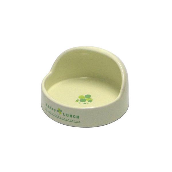 安定感がある陶器製食器。口までの高さが低い小動物に合わせた食器高でフード部分が広く開いて食事のジャマになりません。皿底には愛らしい、クローバーモチーフの「ごちそう様マーク」付き。ぺろりと食べてくれたら褒めてあげたくなりますね。・ サイズ：約...