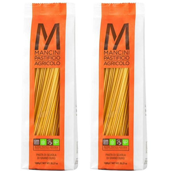 パスタ表面がざらざらに仕上がるブロンズダイス使用。一般的な太さで様々なソースとよく合います。ヴォンゴレとの相性は抜群です。直径：約1.8mm茹で時間の目安：7〜9分