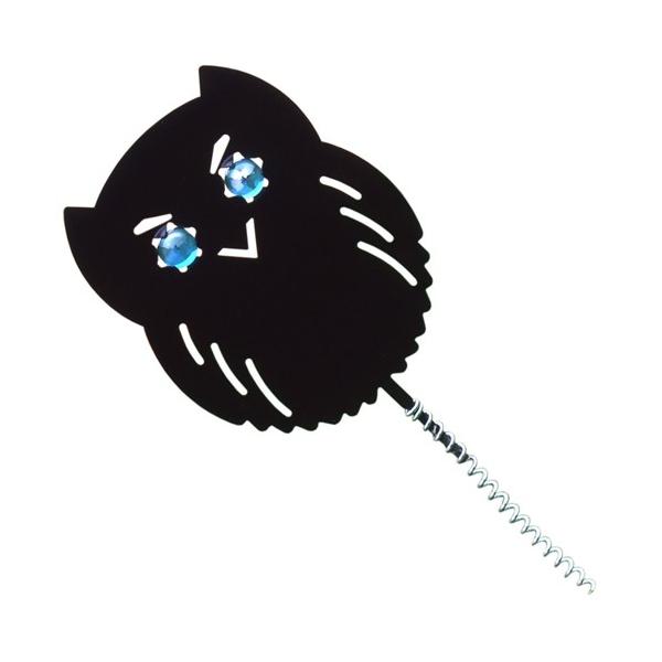 ●特長・風で揺れ、ガラス目が光り威嚇します●仕様・サイズ：幅12.4×高さ70.6ｃｍ（支柱含む）・材質：[本体]スチール（メラミン樹脂塗装）、[支柱]スチール（ユニクロメッキ）、[バネ]スチール（ユニクロメッキ）、[目玉]ガラス