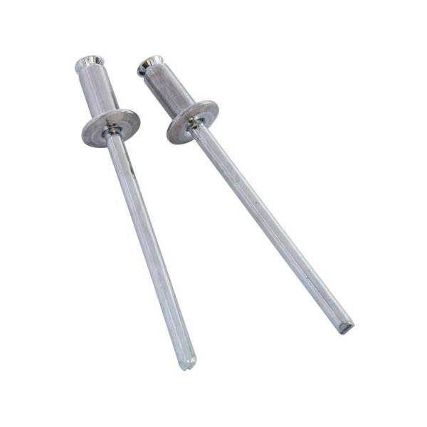 ●特長・スリーブが4方向に大きく開く事で紅や板や樹脂、ゴムなどの柔軟母材をしっかり保持しながら締結します●用途・母材と部材の締結に●材質・スリーブ：アルミニウム合金・シャフト：ハイカーボンスチール●仕様・締付可能厚：1.2〜4.5mm・下穴...