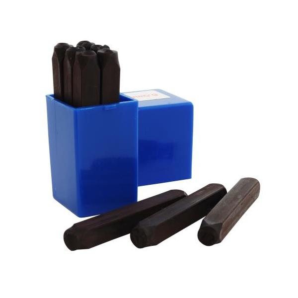 ●特長・0〜9（6と9は兼用）の数字8本組セットです●用途・機械、金属部品等への打刻、マーキングに●材質・本体：S50C●仕様・サイズ：6mm・全長：64mm・セット内容：0〜9（6と9は兼用）・質量：310g