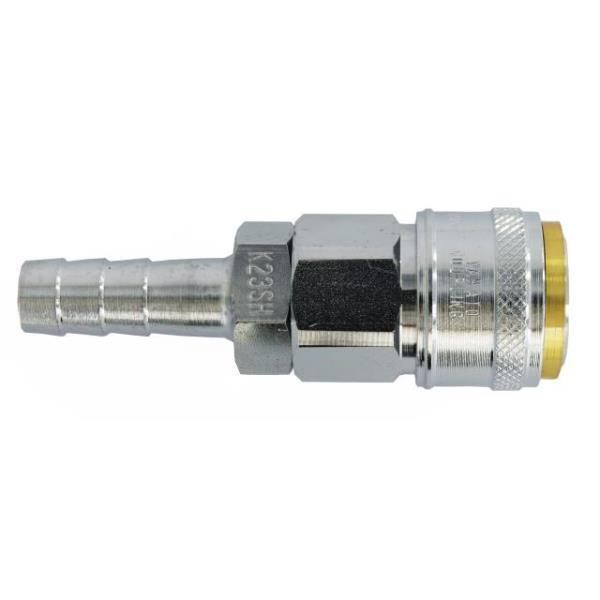 ●特長・リングを引く必要のない差し込むだけのワンタッチ式エアソケットです●用途・エアホース用の配管として●材質・本体：鋼鉄●仕様・最高使用圧力：1.0MPa・ホース口外径：11mm・適応流体：空気