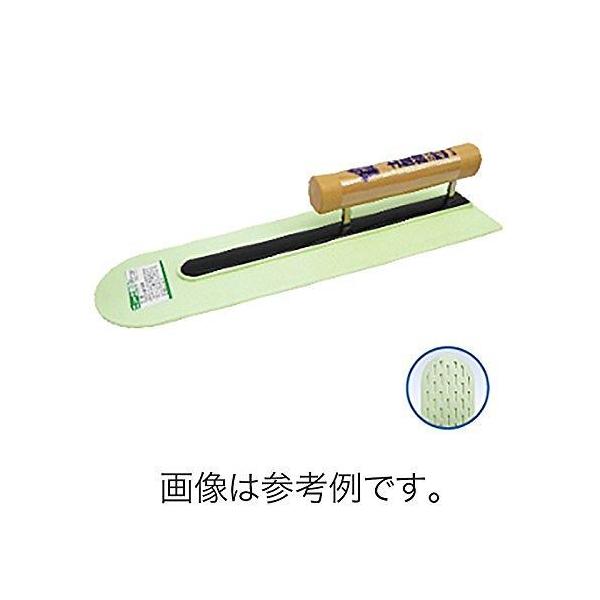 ●特長・刃部裏面には点線溝付で、塗り面の凹凸ムラが簡単に取れ、美しく仕上がります。・ハイインパクト樹脂製で、耐磨耗性は従来の木鏝の十数倍を保証します。●用途・塗材のならし、土間荒塗り付け作業に●仕様・材質：刃部／プラスチック、柄／木・形状：先丸型