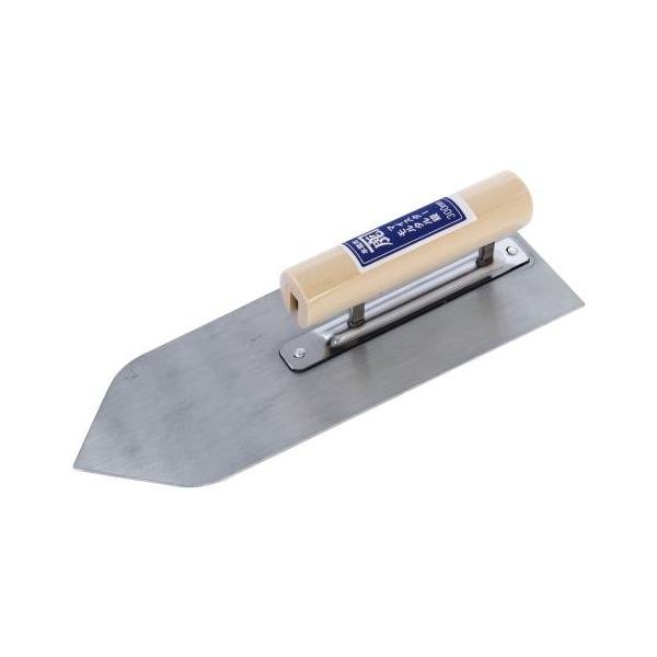 ●特長・刃部裏面には点線溝付で、塗り面の凹凸ムラが簡単に取れ、美しく仕上がります。●用途・外壁、土間の荒塗り付けに●仕様・材質：刃部／アルミダイキャスト、柄／木・形状：剣先型・本体寸法：W103mm×H298mm×D70mm・本体質量：340g