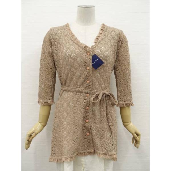 商品説明透かし編みレースが美しく、細いラメ糸入りで、華やかでキュートです。※ワンピースは商品に含まれておりません。新品タグ付きで状態の良い商品です。ブランドN.A.O.VサイズL  実寸 (cm)着丈：75 肩幅：30.5 身幅：44×2 ...