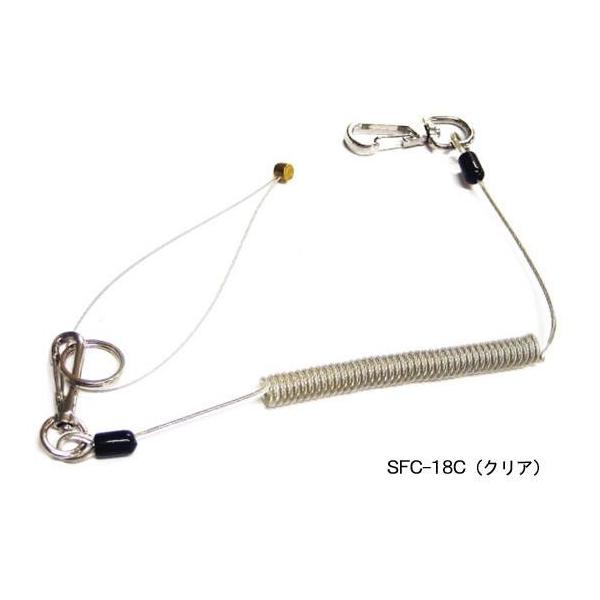 メーカー品番：SFC-18C商品仕様：・カラー：クリア ・安全荷重：1kg以下 ・自然長：440mm ・最大伸長：1800mm ・コード径：3mm ・ワイヤ線径：1mm  【付属品】 ・ワイヤ（径1mm） ・リング 納期に関して：通常3-4...