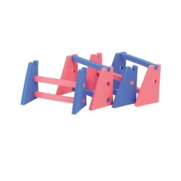 メーカー品番：S-9415商品仕様：●バーの高さ25・40cmに調整可 ●巾60cmｘ奥行40cm ●ポリエチレンフォーム4cm厚 ●重量520ｇ（1台） ●4台1組（赤ｘ2台・青ｘ2台）　※単色・バラ売りは出来ません。 送料に関して：この...