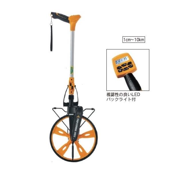 メーカー品番：S-8155 デジタルウォーキングメジャー DM-12 商品仕様：●測定範囲1cm〜9999.99m（1cm毎） ●全長98cm（折タタミ時33cm） ●ホイール径32cm ●重量2kg ●ポリウレタンタイヤ ●液晶ディスプレ...
