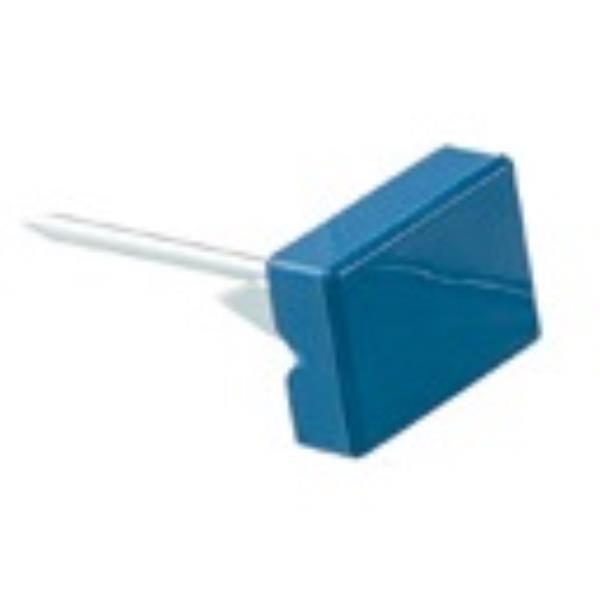 品番：S-4940 コートラインマーカー 1型 (青)商品仕様：●7×5cm ●140g ●ゴム厚2cm ●釘径6.7mm×長さ11cm（ユニクロメッキ） ●ズレ止金具付 ●埋込み深さ約13cm在庫に関して：この商品は、【お取り寄せ】となる...