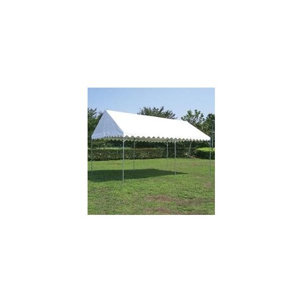 品番：G-1812 集会テントUN1520商品仕様：●267×355cm(1.5×2間)、全高280cm(軒高200cm) ●重さ50kg ●脚部スチール(31.8mm)、天幕ポリエステル6号帆布 ●天幕収納袋付 ●4本柱送料に関して：この...