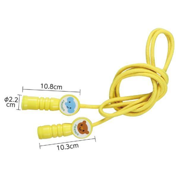 品番：14671 なかよしジョイントなわとびカラーロープ イエロー商品仕様：●サイズ：全長/約2.2m、柄/直径22×108(103)mm ●重量(g)：85 ●材質：PP、綿 ●梱包サイズ(mm)：140x70x80在庫に関して：この商品...