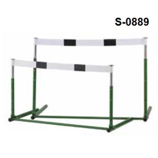 品番：S-0889 ゴムバーハードルGB型(折タタミ式)中学用商品仕様：●中学用 ●スプリング式 ●5段調節 ●重量3kg ●ゴム幅5cm×長さ86cm ●オペロン織平ゴム在庫に関して：この商品は、他サイトでも同時販売いたしております。メー...