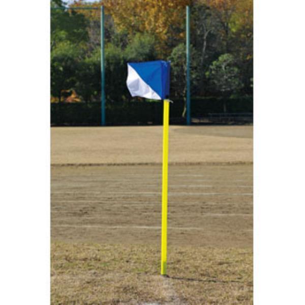 品番：B-4056 コーナーフラッグポール401商品仕様：●1組（ポール×1本、フラッグ×1枚、杭×1本、フラッグ固定用キャップ×1ヶ） ●1kg/組 ●ポール:硬質PVC40mm×160cm、フラッグ:ナイロン40×30cm、杭:プレート...