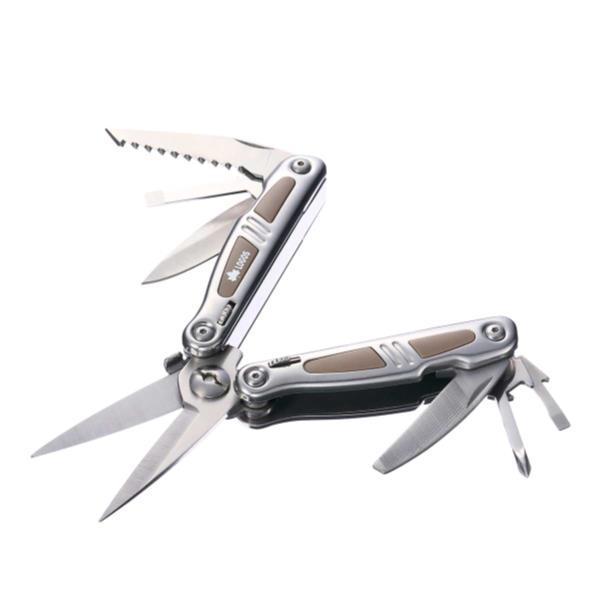 品番：84330310 LOGOS PROマルチツール9商品仕様：●収納サイズ:(約)幅4.4×奥行10×厚さ2.7cm ●総重量:(約)260g ●機能:ハサミ、ナイフ、ノコギリ、ヤスリ(単目/複目)、プラスドライバー、マイナスドライバー...