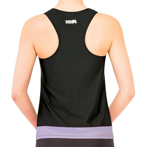 この商品は【メール便】発送となります。代金引換は不可（キャンセルとなります）。 他の商品と同時にご注文された場合、規定の送料がかかります。  品番：7048-BLD Yバックトップ(ルーズFIT・カップポケット付き) BK/ラベンダー商品仕...