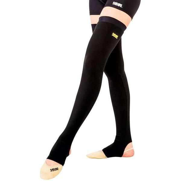 この商品は【メール便】発送となります。代金引換は不可（キャンセルとなります）。 他の商品と同時にご注文された場合、規定の送料がかかります。  品番：HW8045-B HOT オーバーニーウォーマー(裏起毛) ブラック商品仕様：●素材：起毛ベ...