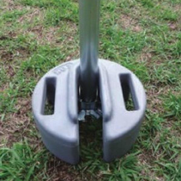 品番：D-4320 20kgウェイト(ユニット集会テント用)商品仕様：●サイズ/外径25×高さ12cm、支柱外径31.8〜42.8mm対応 ●材質/鋳物 ●重量/20kg ●直径70mmバックフレーム対応送料に関して：この商品は、メーカー指...