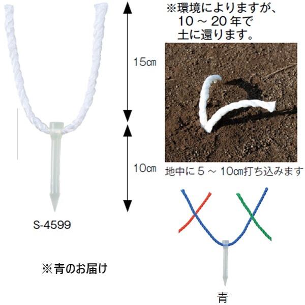 ●土に還るポイント杭！●生分解性プラスチック製！●杭の突起による危険性を軽減します！※環境によりますが、10 ?20 年で土に還ります。品番：S-4596 土に還るポイント杭(10本1組) 青商品仕様：●直径6mm耐候ポリエチレンx15cm...